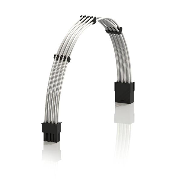 LINKUP 30cm 8 Pin (6+2) GPU PCI-E PSU 電源供給 編みスリーブカスタムMod PC延長ケーブル（コム付き） | 一本入り | 300mm シルバー商品コード：49081321502型番：B08Z4F9HJ...