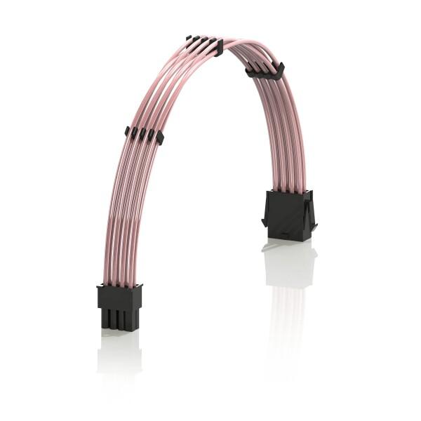 LINKUP 30cm 8 Pin（4+4）CPU ATX マザーボード PSU 電源供給 編みスリーブカスタムMod PC延長ケーブル（コム付き） | 一本入り | 300mm ピンク商品コード：49081321507型番：8aeec66...
