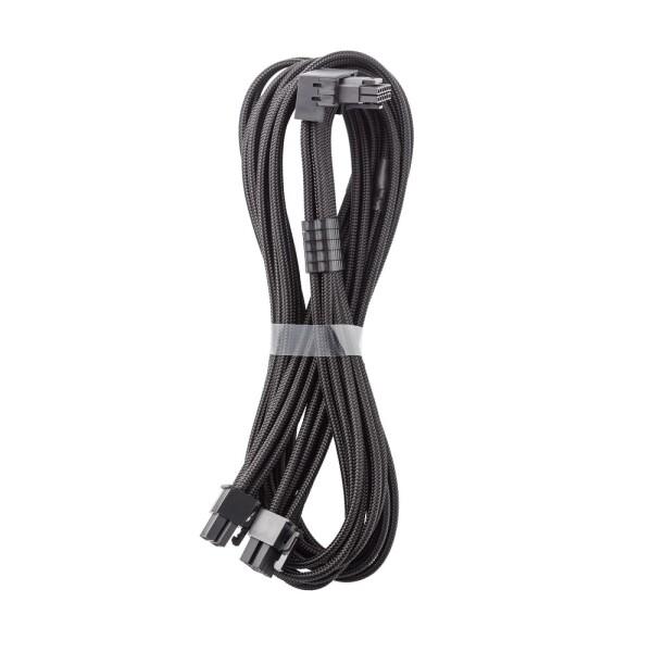 CableMod C-Series Pro ModMesh Sleeved 12VHPWR 90° StealthSense PCI-e Cable for Corsair - Variant B (Black, 16-pin to Dua...