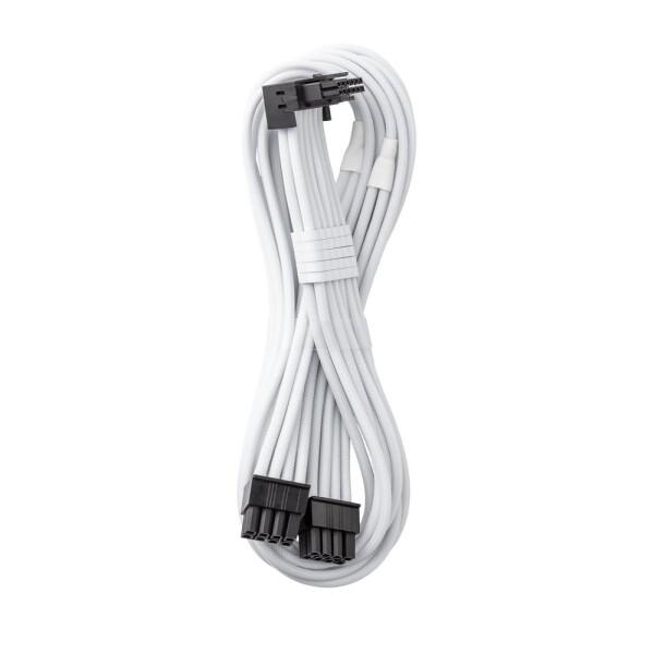 CableMod C-Series Pro ModMesh Sleeved 12VHPWR 90° StealthSense PCI-e Cable for Corsair - Variant A (White, 16-pin to Dua...