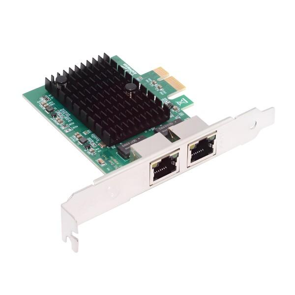 NFHK デュアルポート 2500Mbps 2.5Gbps - PCI-E PCI Express 1x GBE ギガビット 1000Mbps イーサネット ネットワーク LAN ケーブル アダプタ デスクトップ マザーボード用商品コード：...