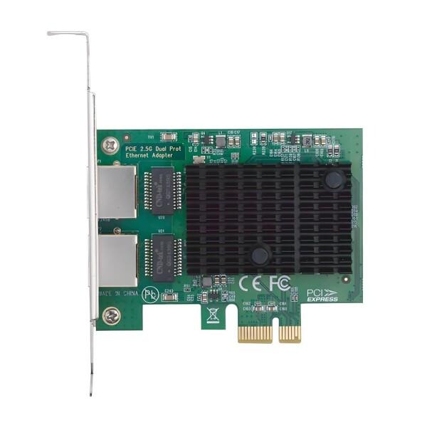 Xiwai デュアルポート 2.5Gbps 2500Mbps - PCI Express 1x PCI-E GBE ギガビット 1000Mbps イーサネット LAN コントローラーケーブル ネットワークアダプター デスクトップマザーボード...
