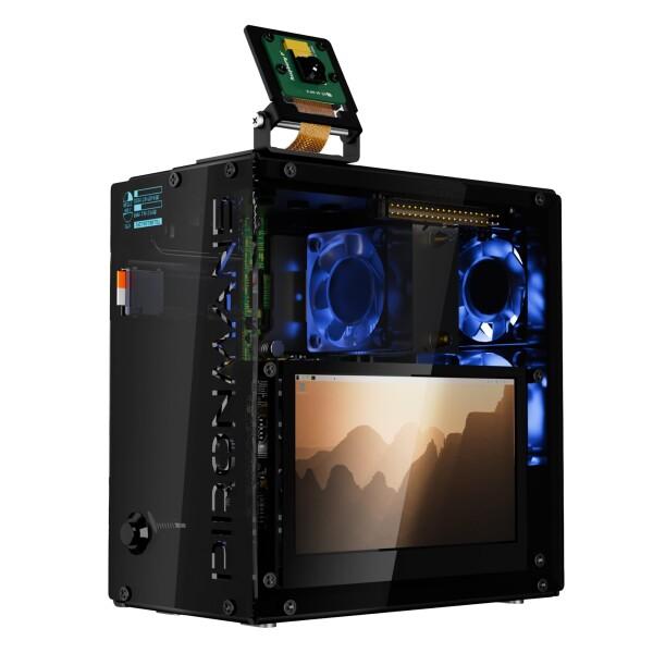 Raspberry Pi 5 用 ミニPCケース Pironman 5 Pro Max 4.3インチ タッチスクリーン搭載 OpenClaw AIエージェント対応 デュアルNVMe RAID 0/1 NAS カメラ・マイク・オーディオ内蔵 ...