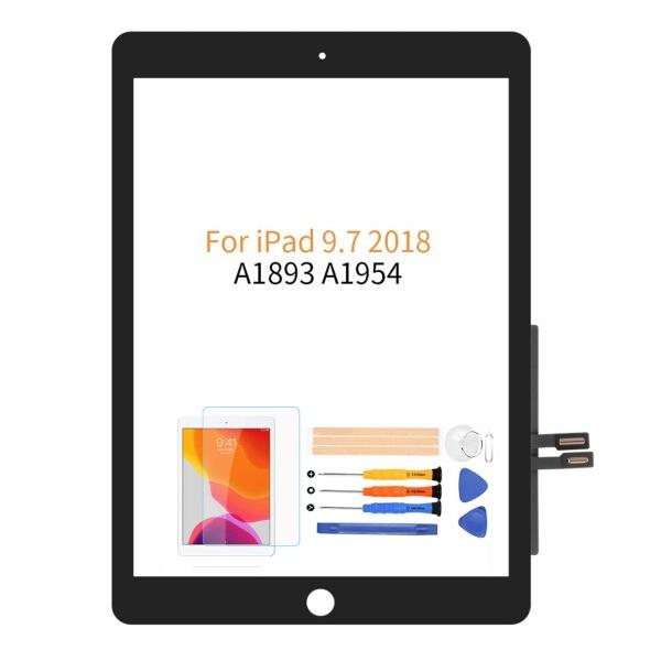 A-MIND for iPad 9.7 2018 / iPad 6 第6世代 A1893 A1954 タッチスクリーン交換パーツ (液晶ディスプレイなし、ホームボタンなし) 無料のスクリーンプロテクター+修理ツール(ブラック)商品コード：4...