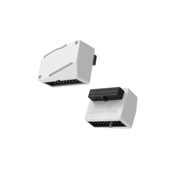 EZDIY-FAB USB 3.2 Gen1 19ピン L字 90度 直角アダプター 内部USB3.0ヘッダー用 オス-メス マザーボード接続 フロントパネルUSB-A拡張 省スペース 配線改善 高耐久 PCケース対応 リバースタイプ 白 ...