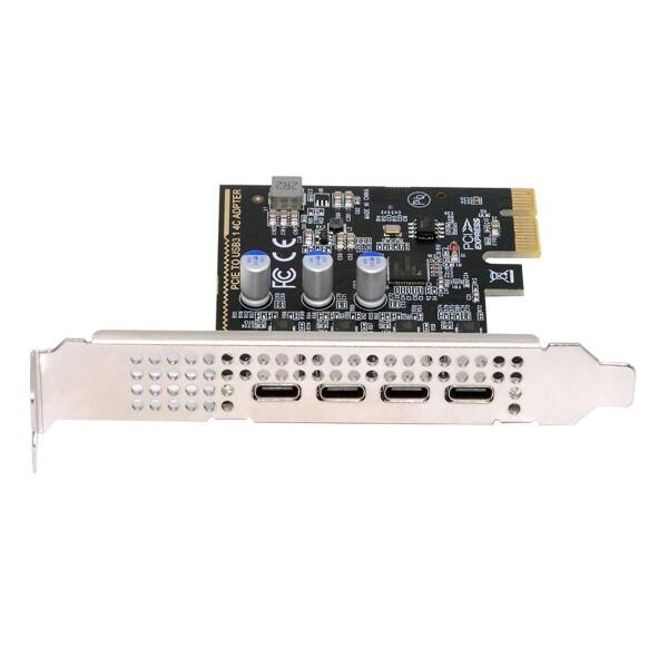 USB3.1 Gen1 5Gbps 4ポート Type-C USB-Cメス - PCI-E Express 1xカードアダプタ uPD720201 ロープロファイルブラケット付き商品コード：49081321797型番：UC-087-4C-N...