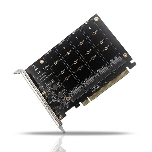 M.2 NVME-PCIE X16アダプターカード PH44 4ポートMキーハードドライブコンバーターリーダー拡張カード 高速4 x32GbpsNVMe-PCIEホストコントローラー拡張カード(ph44)商品コード：49081321803型...