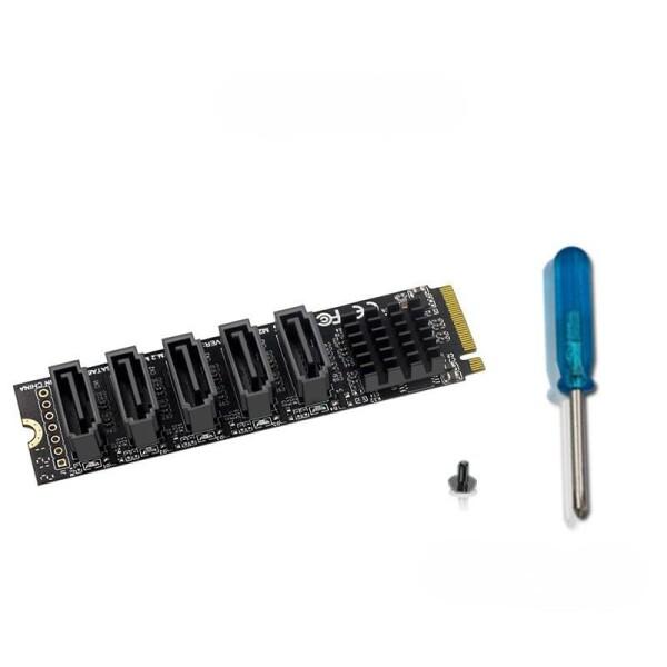 TOKIWANO M.2 M-Key PCIe SATA拡張カード NVMe → SATA3.0 変換 5ポート SATA6Gbps PCIeライザーカード ASM1166対応 PM機能搭載商品コード：49081321804最新のASM11...