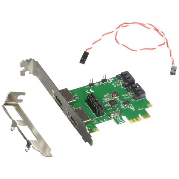 エアリア TWIN TURBO HYBRID TYPEB PCI Express x1 接続 Asmediaチップ搭載 SATA3 eSATA2ポート 内部SATA2ポート ジャンパー切替 最大同時使用可能2ポート SD-PESA3ES2L...