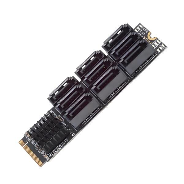 Xiwai NGFF NVME M-Key PCI Express M.2 - SATA 3.0 6Gbps 9ポート アダプタ コンバータ ハードドライブ拡張カード 2280 NAS コンピュータ用商品コード：49081321818型番：...