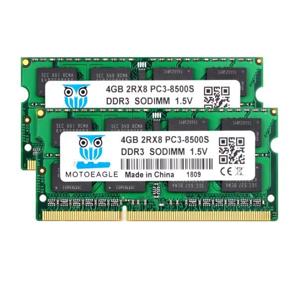 Motoeagle PC3-8500 DDR3 1066Mhz 4GB×2枚 ノートPC用メモリ1.5V 204Pin CL7 Non-ECC SO-DIMM Mac 対応 高い効率操作商品コード：49081321894サイズ：PC3 85...