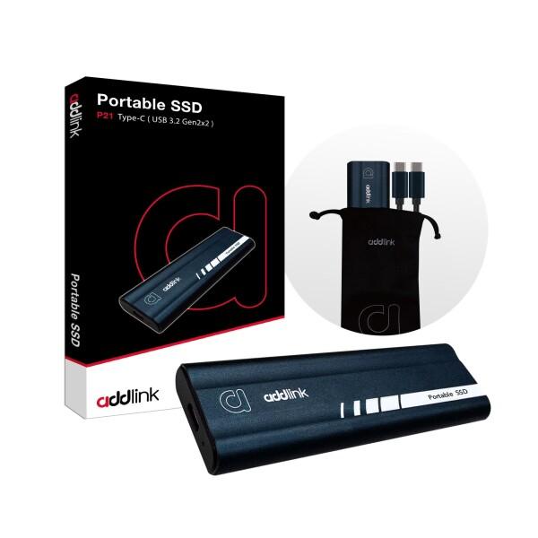 addlink P21 2TB Portable External SSD, Up to 2,000MB/s Read, USB 3.2 Gen 2x2, Lightweight Storage for Photography, Video...