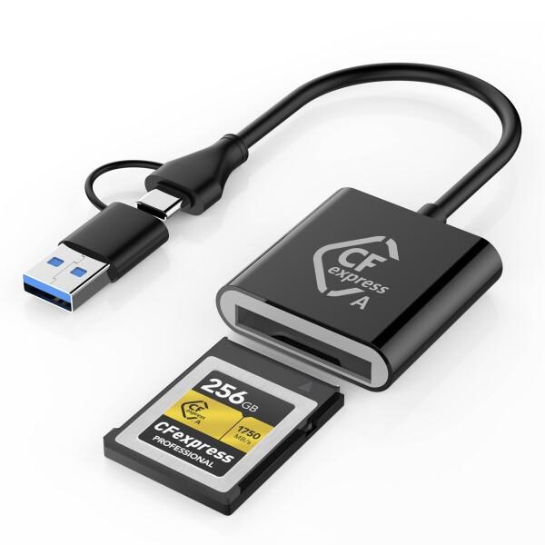 CFexpress Type A カードリーダー USB3.2 Gen2 10Gbps超高速転送 RAW写真・4K/8K動画編集に最適 USB-C/USB-A 2in1 アダプター Windows/Mac/Android/iOS対応商品コー...