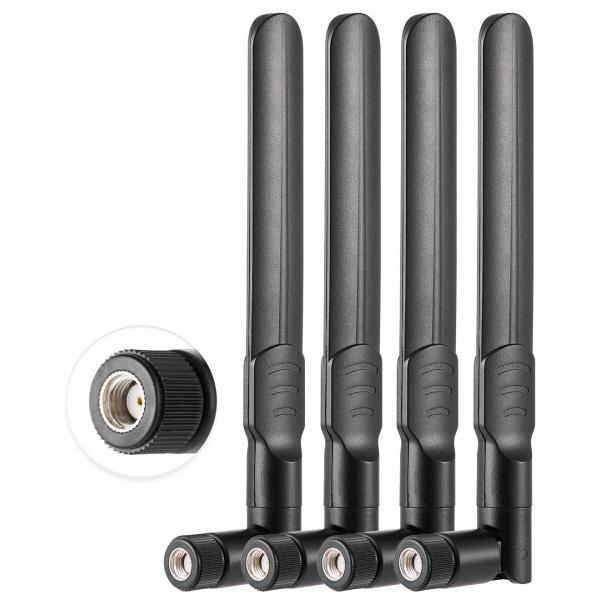 POBADY 4個入りデュアルバンド WiFiアンテナ 2.4GHz/5GHz/5.8GHz RP SMAオスアンテナ 3dBi 15CM/6インチ ワイヤレスルーター ワイヤレス LANカード USBアダプター用商品コード：4908132...