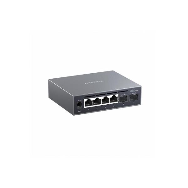 XikeStor 6ポート WEB管理スイッチ (4×2.5G + 2×10G SFP+)搭載 全新 2.5gbps スイッチングハブアルミニウム合金製ケース 放熱性能 ファンレスで静音 小型 家庭向け 企業向け | SKS3200-4E2...
