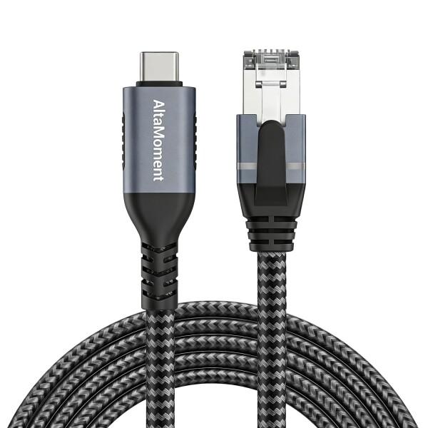 AltaMoment USB-C LAN変換アダプタ 有線LANケーブル 1.5M CAT6準拠 一発認識 タイプC ランケーブル カテゴリ6 Type-C to RJ45 ギガビットイーサネットケーブル 直接接続 10/100/1000M...
