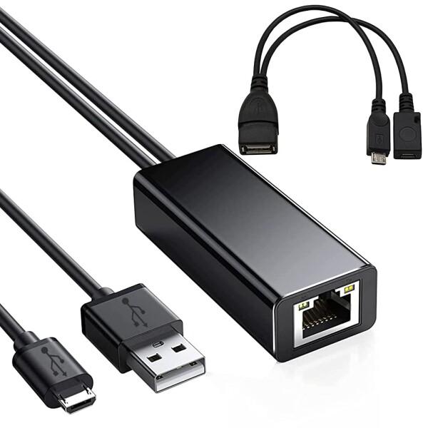 有線LANイーサネットアダプター Fire TV Stick LAN変換アダプタ USB2.0 Micro-B 有線LANアダプタ 480Mbps ChromecastとGoogle Home Mini などビデオストリーミング用商品コード...
