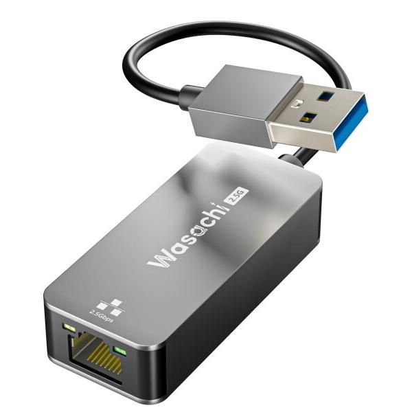 WASACHI USB-A 有線LANアダプター 2.5G超高速 USB3.2 to RJ45 2500Mbps ギガビットイーサネット LAN USB 変換アダプタ Windows/Mac OS/Linus/Switch等対応 軽量・小型...