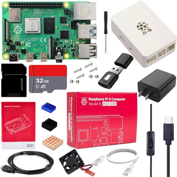 Vesiri Raspberry Pi4 8GB Kit 日本技適済ラズベリーパイ4(RAM 8GB)/32GB カード/5V/3A電源 /Micro HDOUTケーブルライン/CAT6ネットケーブル/放熱ケース/冷却ファン/3つヒートシン...