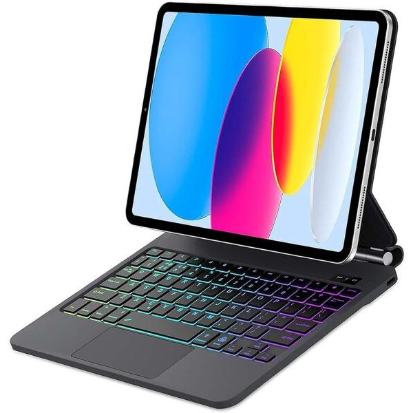 マジックキーボード iPad 第11世代 A16 / 第10世代 キーボード ケース 10.9インチ 兼用 磁気吸着 フローティングデザイン 七色バックライト 英語配列 トラックパッド搭載 オートスリープ機能商品コード：4908132314...