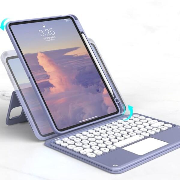 iPad 9/8/7 (10.2インチ、第9/8/7世代用 キーボードケース iPad Air 3 2019/Pro 10.5" 2017 対応 分離式 ケース 横置き/縦置き対応 チパッド搭載 着脱式キーボード 頑丈で調整可能なマルチアン...