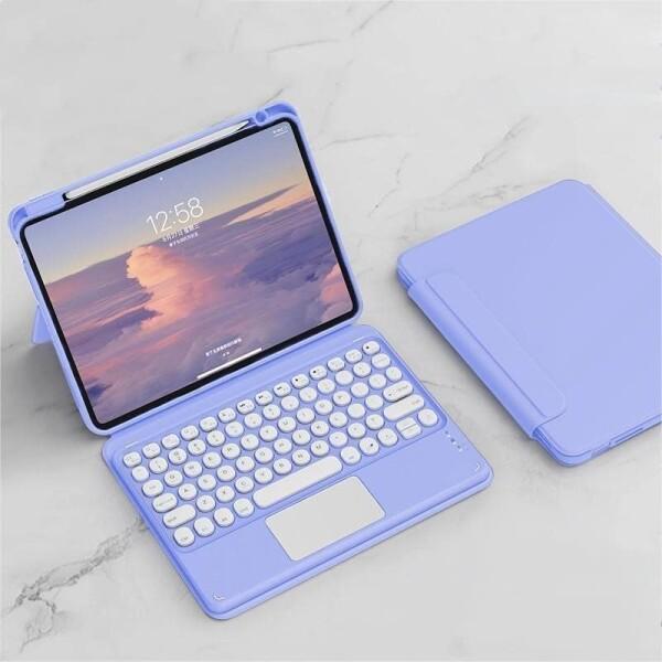 iPad 第11世代(A16, 2025)/iPad 第10世代 対応 キーボードケース 分離式 ケース 頑丈で調整可能なマルチアングルスタンド 横置き/縦置き対応 背面クリアカバー マグネット着脱式キーボード ケース Pencilホルダー...