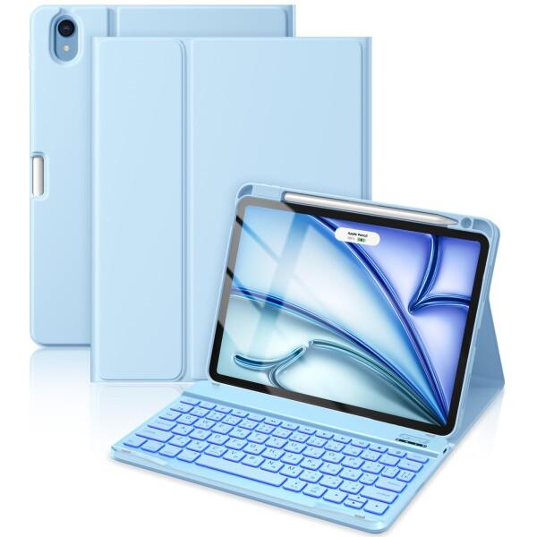HETHOT iPad用 air キーボード付きケース M4/M3/M2対応 11インチ Air 第5/4世代 10.9インチ対応 JIS日本語配列 着脱式 耐汚れ性素材カバー ペン収納 Bluetoothキーボード 2台デバイスマルチペア...