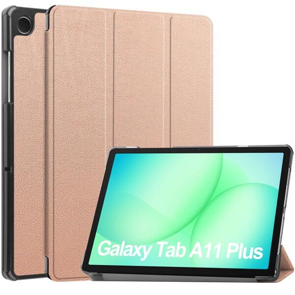 Gosento For Samsung Galaxy Tab A11+ ケース スタンド機能付き 開閉式三つ折薄型スタンドケース PUレザー カバー (ローズゴールド）商品コード：49081323885型番：PBK-KST-Galaxy-T...