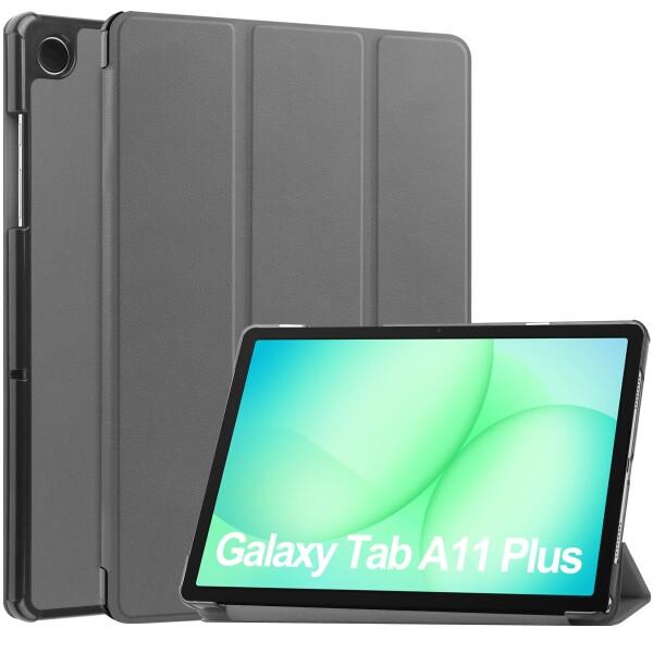Gosento For Samsung Galaxy Tab A11+ ケース スタンド機能付き 開閉式三つ折薄型スタンドケース PUレザー カバー (グレー）商品コード：49081323887型番：PBK-KST-Galaxy-Tab-A...