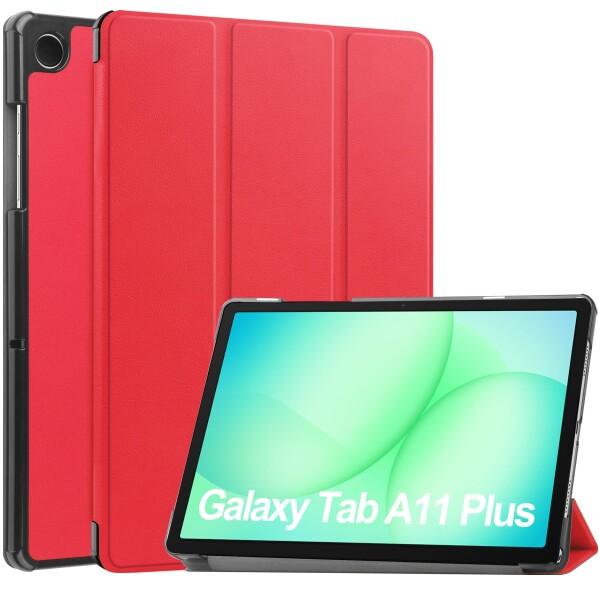 Gosento For Samsung Galaxy Tab A11+ ケース スタンド機能付き 開閉式三つ折薄型スタンドケース PUレザー カバー (レッド)商品コード：49081323913型番：PBK-KST-Galaxy-Tab-A...