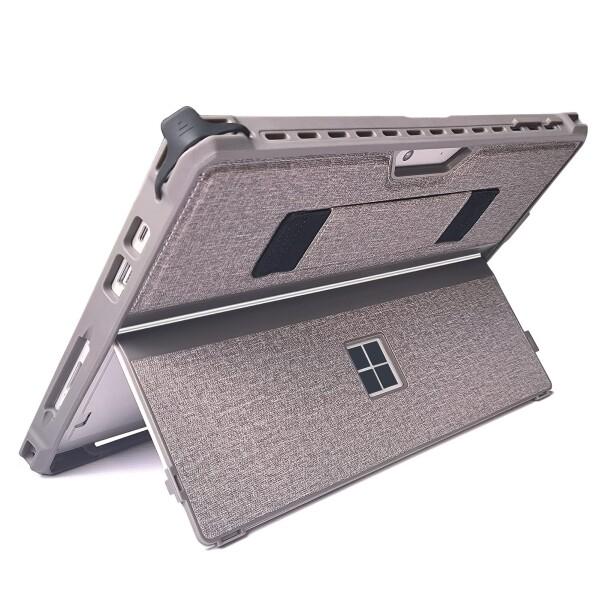 12.3インチMicrosoft Surface Pro 7+/7/6/5/4/LTE保護用の頑丈なカバーケース、スタイラスペンホルダーとハンドストラップ付き、タイプカバーキーボードに対応 ライトグレー商品コード：49081323983型番...