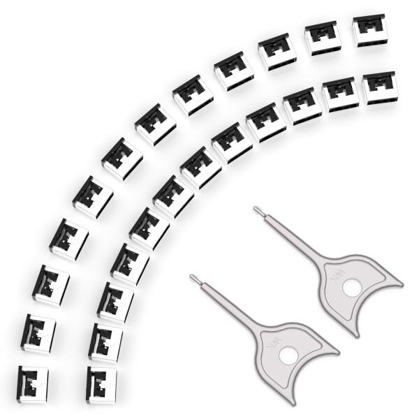 USBメタルポートロックブロッカー 24個入り（鍵2個付き） - PC/ノートパソコン用USB-Aポートプロテクター、盗難防止データセキュリティロック、防塵・防湿カバー、着脱式Type-Aコネクタ（ブラック）商品コード：4908132464...