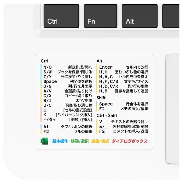 LOGIX「Excel/PowerPoint」2枚組 Windows用 ショートカットキー・シール 日本語版 一覧表 早見表 ステッカー エクセル/パワーポイント 防水 高耐久 マットラミネート クリアブラック (透明・黒字)/M商品コード...