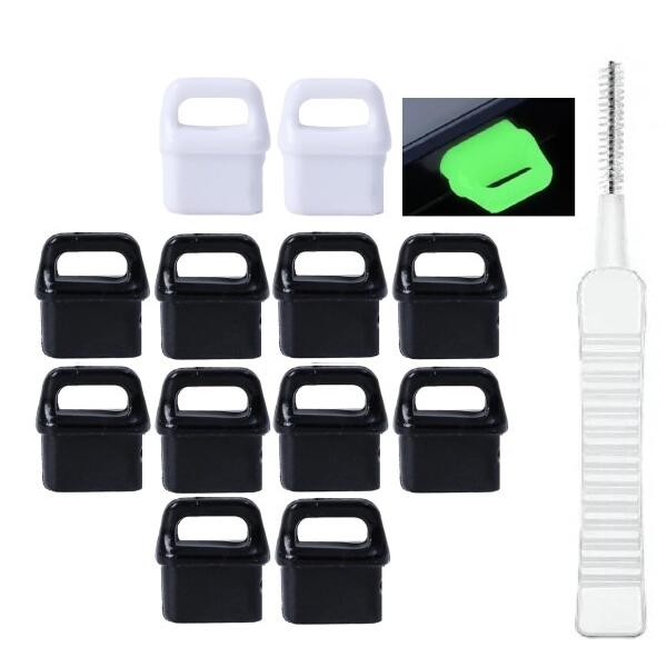 Sound Wave+ 12個入 つまみワイドストラップホール付き Type-Cコネクタ防塵保護カバー USB3.1 Type-Cコネクタ防塵保護カバー ブラック 蛍光 つまみ ワイドストラップホール付 Cツマミ穴ワイド(黒12個)商品コー...