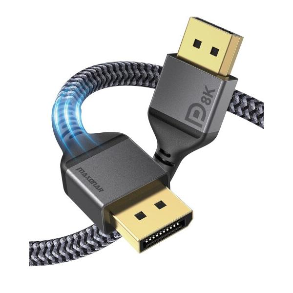 Maxonar 8K DisplayPort ケーブル 3M DP1.4規格 8K@60Hz / 4K@144Hz HDR / HDCP2.2 / DSC1.2a 対応 32.4Gbps超高速 FreeSync &amp; G-Sync対応...