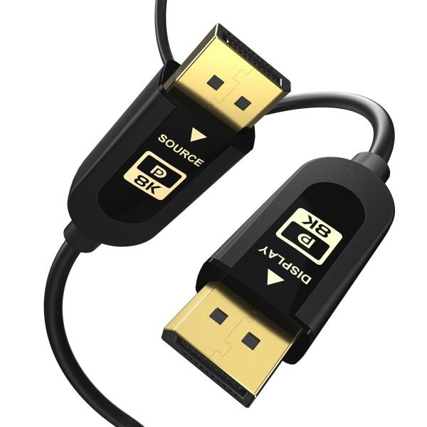 FIBBR認定ディスプレイポ-ト 2.1ケーブル、SuperSpeed DP2.140Gbpsビデオディスプレイポ-トケーブル、8K@60Hz、4K@165Hz、HDR、HDCP2.2、ARC DP to DPをサポートする、ゲーミングモニ...