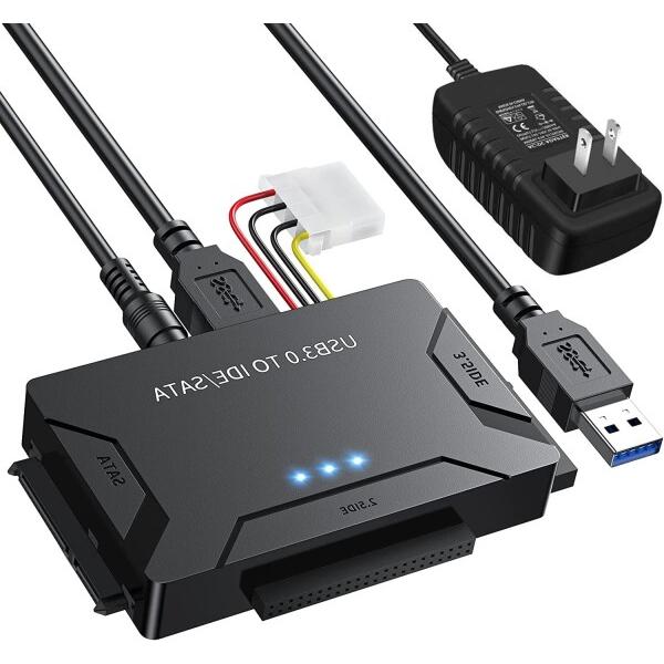 Runbod SATA USB 変換ケーブル 3.5インチ HDD IDE USB 変換ケーブル 2.5インチ HDD SSD IDE SATA USB 変換アダプター 光学ドライブ対応 最大6TB USB3.0 5Gbps高速転送 電源ア...