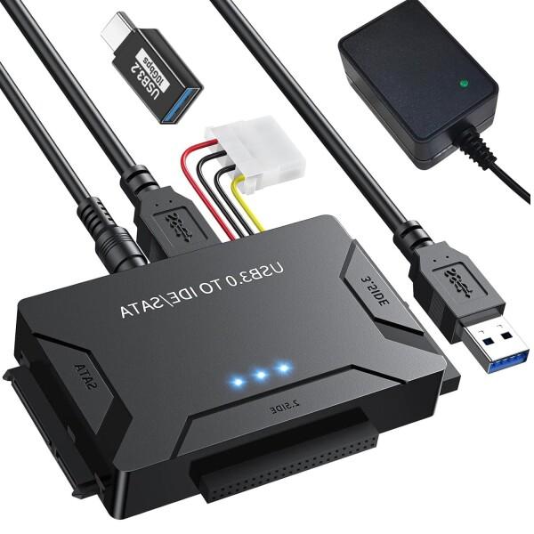 SATA USB 変換ケーブル IDE USB 変換アダプター 3.5インチ 2.5インチ HDD SSD USB3.0接続 6TB対応 データ移行 電源アダプター付き ゲーミングPC ミニPC Macbook ノートパソコン対応商品コード...