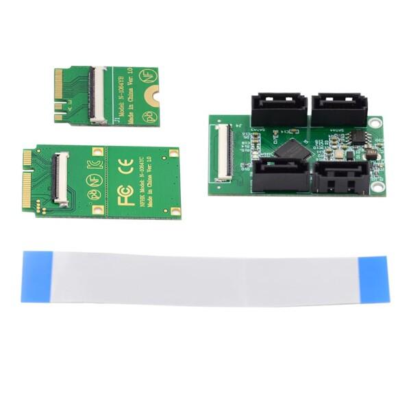 xiwai Mini PCI-E &amp; NGFF A+E - SATA 3.0 4ポートアダプターケーブル 6Gbps - SSDストレージ容量を拡張商品コード：49081325270型番：SA-064-XYストレージ容量を拡張: M...