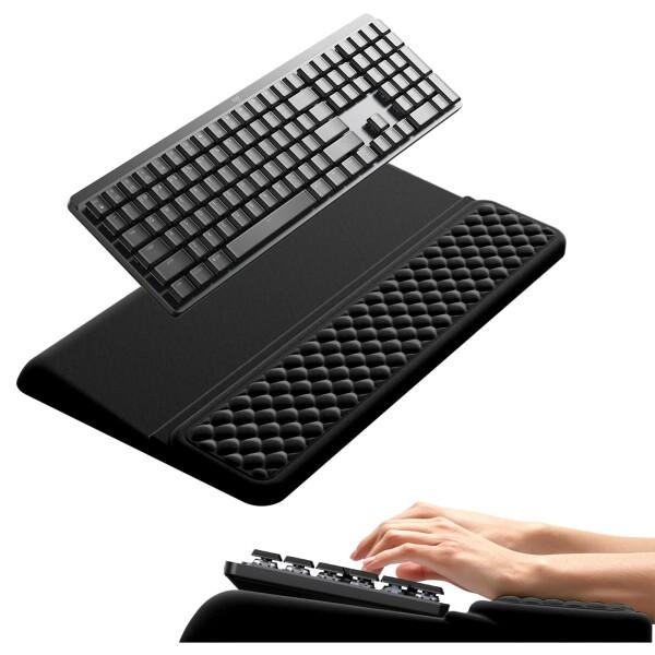 (pronala)キーボードスタンド リストレスト付き 高密度メモリーフォーム手首パッド パームレスト keyboard wrist rest 高さ調整 スローリターン設計 疲労分散 抗菌加工 430×245mm 職場/リモートワーク対応 ...
