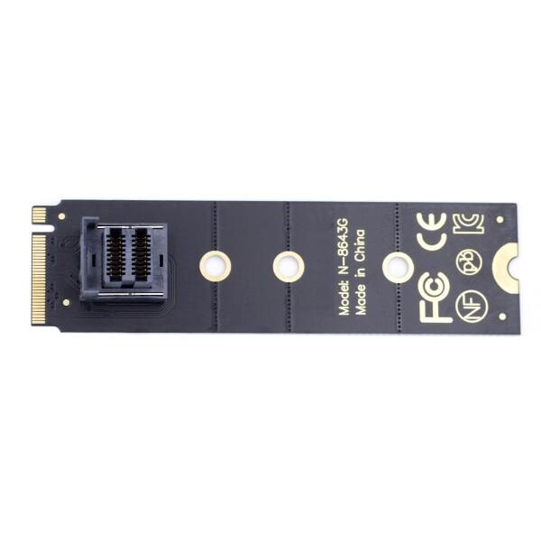 NGFF M-Key 22x80mm から垂直 SFF-8643 ソケット PCI-E U.2 キット SFF-8639 NVME PCIe4.0 SSD アダプター (SSD750 p3600 p3700 M.2 用)商品コード：4908...