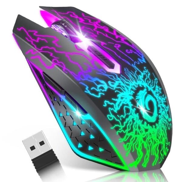 VersionTECH. ゲーミングマウス 有線 光学式マウス 7色 RGBライト 高精度 4段DPI調節可能 6つプログラムボタン USB接続 ゲームマウス 軽量 pc ラップトップなど対応 (ブラック)商品コード：49081326416...