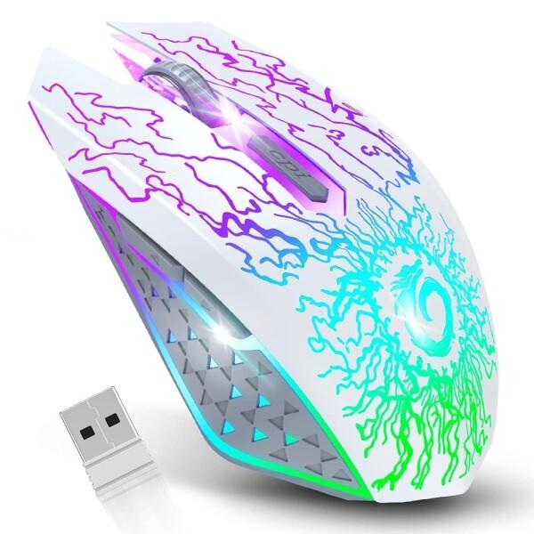 VersionTECH. ゲーミングマウス 有線 光学式マウス 7色 RGBライト 高精度 4段DPI調節可能 6つプログラムボタン USB接続 ゲームマウス 軽量 pc ラップトップなど対応 (ホワイト)商品コード：49081326419...