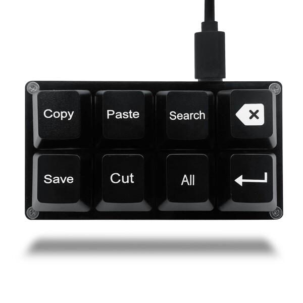 BTXETUEL コピーペースト サーチ バックスペース セーブカット オール入力 8キーキーボード SayoDevice 片手OSUキーパッド プログラム可能 メカニカル ショートカット マクロキーボード 仕事やゲーム用 (ブラック)商品...