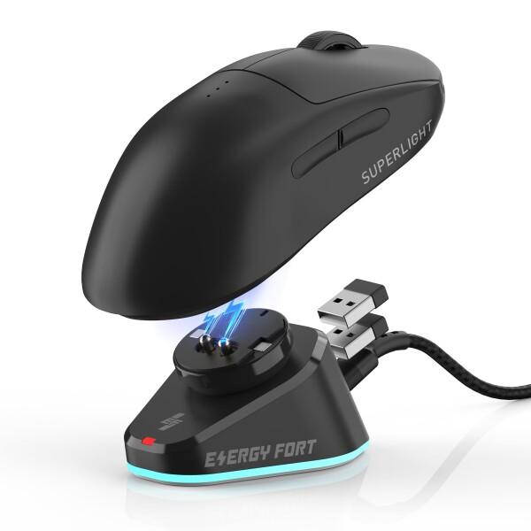 SIKAI CASE マウス 充電ドック For Logicool&amp;Razer対応 ワイヤレスマウス用 充電表示灯 RGBライト USBポート2個付き For Logicool G903/G502/G PRO X SUPERLIGH...