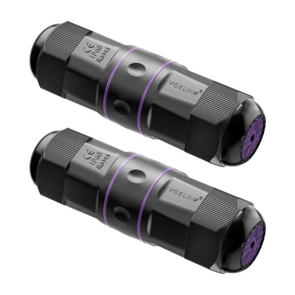 VCELINK lan 中継コネクタ IP68 防水 2パック商品コード：49081361806型番：M220-2P-JP