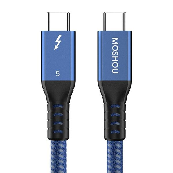 Thunderbolt 5 ケーブル Thunderbolt 4/3対応 USB4 ケーブル USB-C to USB-C 最大240W急速充電 80Gbpsデータ伝送 16K@30Hz/8K@60Hz サンダーボルト5 ケーブル (1.5...