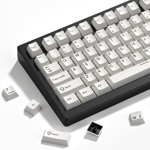 キーキャップ Womier ダブルショット PBT キーキャップセット、チェリープロファイル、126キー、60/65/75/100% メカニカルキーボード用 光を通さない商品コード：49081361973型番：JM-CKWTカラー：ホワイト...