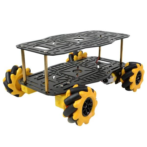XiaoR GEEK メカナムロボットシャーシキット：360°全方向移動可能な車輪・アルミ合金フレーム・60mmオムニホイール・TTモーター搭載、教育用DIYロボットプラットフォーム商品コード：49081375159型番：XR-MEC02カ...