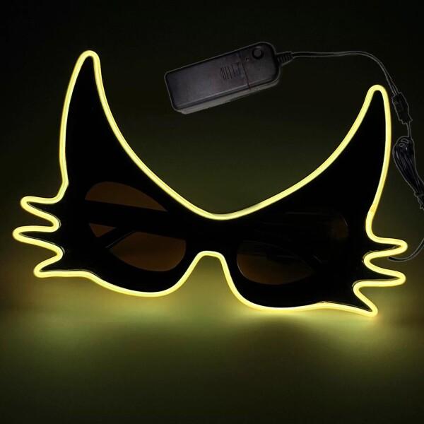 (MAYTOTE) 猫耳 光るメガネ 暗闇で光るサングラス EL ワイヤー コスプレ 小物 仮装 グッズ ハロウィン パーティー クリスマス 誕生日 プレゼント 電池式 発光時間 8 時間 常亮/点滅切替 イエロー商品コード：4908137...